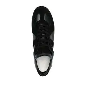 MAISON MARGIELA Calf Leather & Suede Paneled Low-top Trainers
