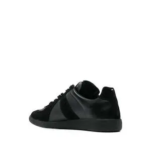 MAISON MARGIELA Calf Leather & Suede Paneled Low-top Trainers