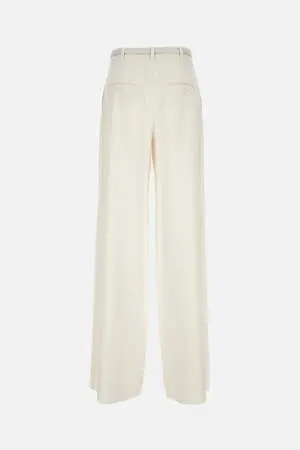 Max Mara Wide Leg Trousers With Leather Belt
