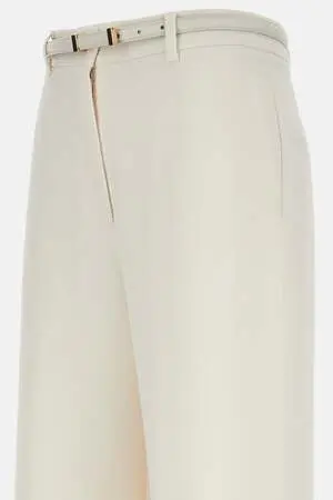 Max Mara Wide Leg Trousers With Leather Belt