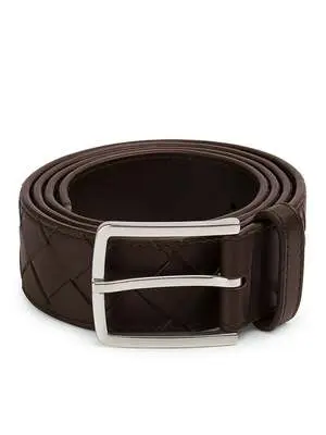 Bottega Veneta Braided Leather Belt With Silver-finish Buckle - Multicolor