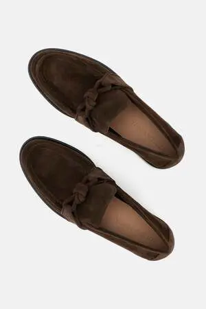 Bottega Veneta Suede Loafers With Knot Detailing