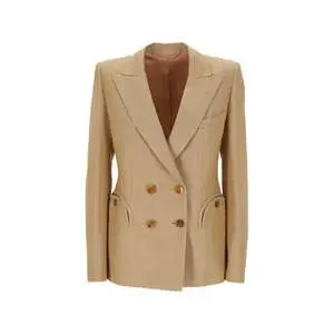 BLAZÉ MILANO Sand Beige Double-breasted Jacket - Cream
