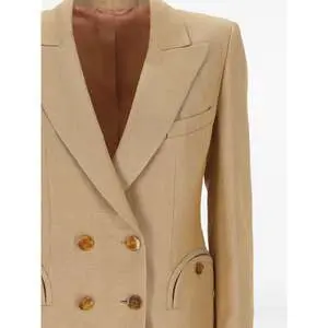 BLAZÉ MILANO Sand Beige Double-breasted Jacket - Cream