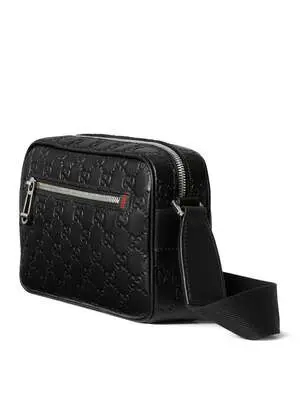 Gucci Small Gg Emblem Shoulder Bag - Black
