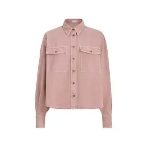 Brunello Cucinelli Cotton Linen Blend Shirt - Pink