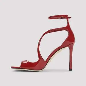 JIMMY CHOO Azia 95 Patent Leather Sandals - Red