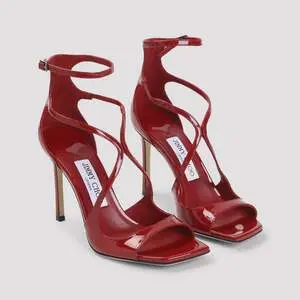 JIMMY CHOO Azia 95 Patent Leather Sandals - Red