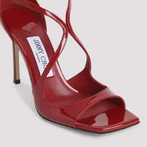 JIMMY CHOO Azia 95 Patent Leather Sandals - Red