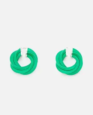 Bottega Veneta Green Hoop Earrings