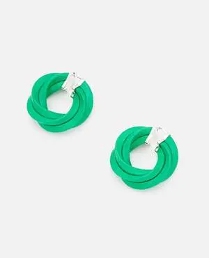 Bottega Veneta Green Hoop Earrings