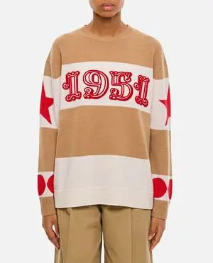 Max Mara Dirce Oversized Sweater With "1951" Logo And Star Detail