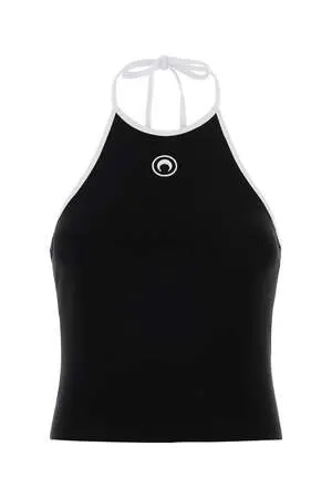 MARINE SERRE Cotton Tank Top - Black