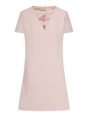 Valentino Garavani Crepe Mini Dress With Bow Detail - Pink