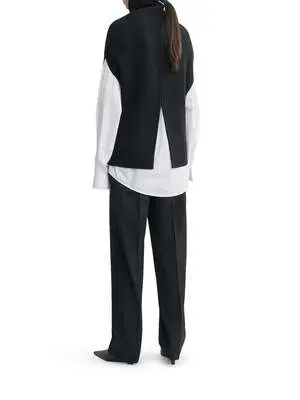 TOTEME Double-knit Wool Turtleneck Vest - Black