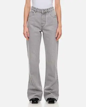 Bottega Veneta Light Grey Washed Flared Denim Pants - Multicolor