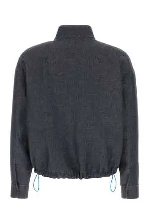 Fendi Denim Reversible Jacket With Stand Collar - Blue