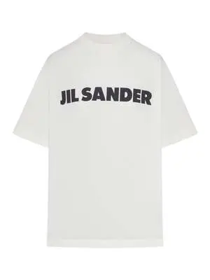 JIL SANDER Cotton T-shirt With Logo Print - White