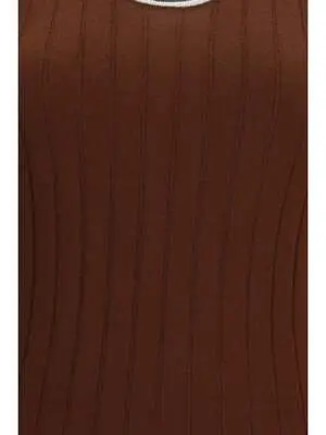 Brunello Cucinelli Ribbed Jersey Sleeveless Top - Multicolor