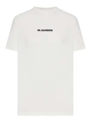 JIL SANDER Crew Neck Cotton T-shirt With Logo - Multicolor