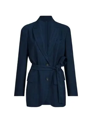 Brunello Cucinelli Belted Single-breasted Jacket - Multicolor