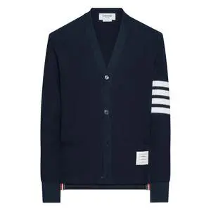 Thom Browne Piqué Weave 4-bar Stripe Cardigan - Blue