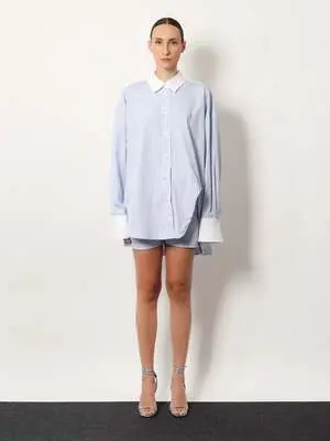 Attico Oversized Striped Cotton Shirt - Multicolor