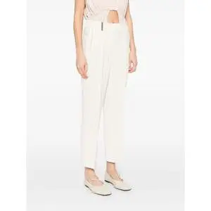 Peserico Tailored Pin-stripe Detail Trousers - Cream
