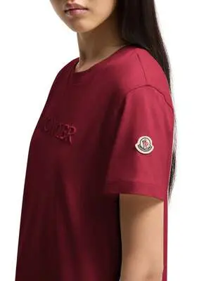 Moncler Cotton T-shirt With Embroidered Logo - Multicolor
