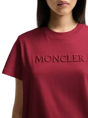 Moncler Cotton T-shirt With Embroidered Logo - Multicolor