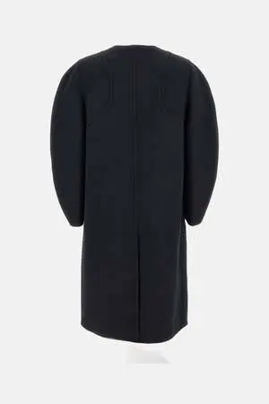 Fendi Double Wool Coat With Shearling Pockets