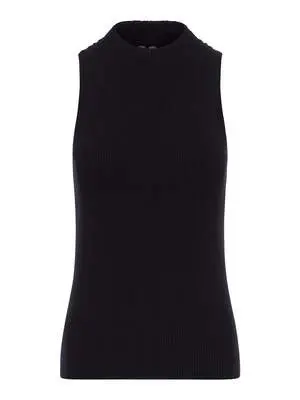 Rick Owens Ribbed Sleeveless Top - Black