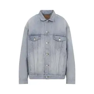 Balenciaga Cotton Denim Jacket With Logo Detail