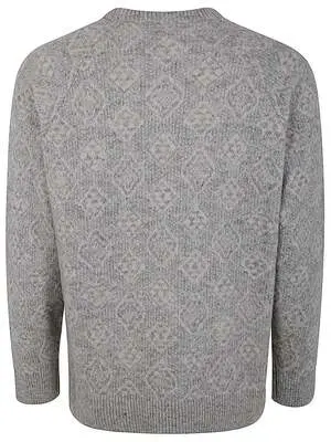 Brunello Cucinelli Geometric Pattern Round Neck Sweater