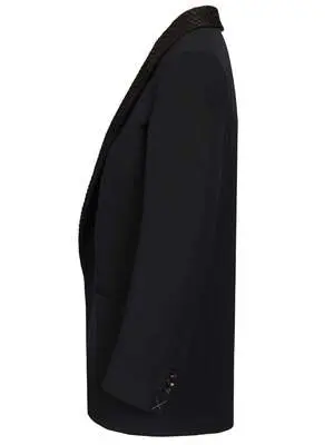 Bottega Veneta Grain De Poudre Tuxedo Jacket With Satin Lapels