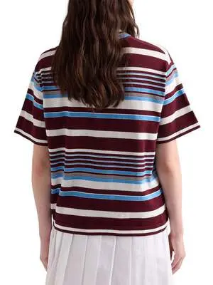 Prada Striped Cotton Crew Neck Sweater
