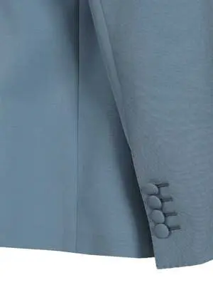 Dolce & Gabbana Double-breasted Wool Poplin Jacket - Blue