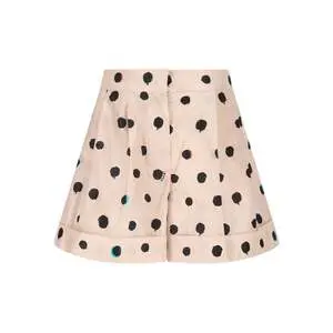 Fendi Polka Dot Silk Tailored Shorts