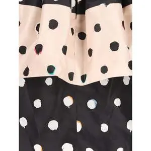 Fendi Black And Grey Dotted Print Peplum Bustier Dress