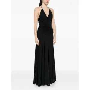 SELF-PORTRAIT V-neck Ruched Floor-length Gown