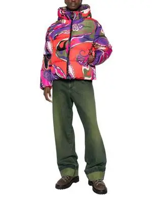 Emilio Pucci Puffer Jacket With Abstract Print - Multicolor