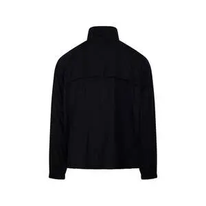 Moncler Lightweight Zip-up Jacket With Logo Patch - Black