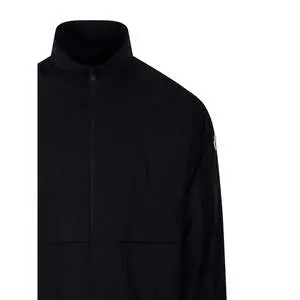 Moncler Lightweight Zip-up Jacket With Logo Patch - Black