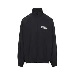 Balenciaga Medium Fit Zip-up Jacket With Logo Detail - Black