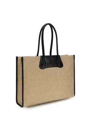 VIVIENNE WESTWOOD Troy Tote Bag With Raffia Effect And Orb Motif