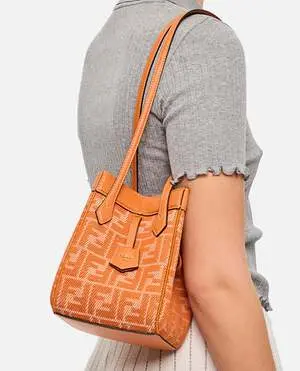 Fendi Origami Bag In Jacquard Ff Pattern - Multicolor