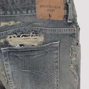 Balenciaga Flared Capri Jeans With Lace Detail