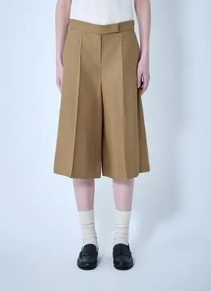 Max Mara MAX MARA Linen Bermuda Shorts With Tailored Waistband Brown