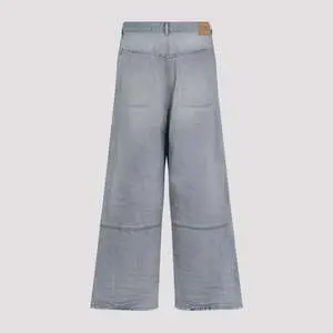 Balenciaga Minimal Baggy Light Wash Cotton Denim Pants - Blue