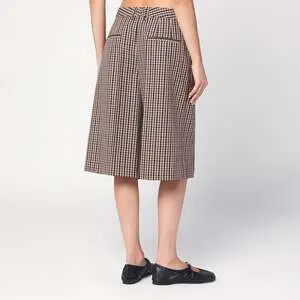 JIL SANDER Check Wool Bermuda Shorts - Brown